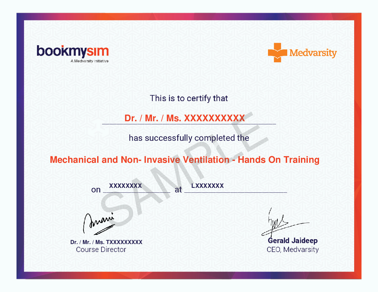 Mechanical and Non- Invasive Ventilation - Telangana - BookMySim.one